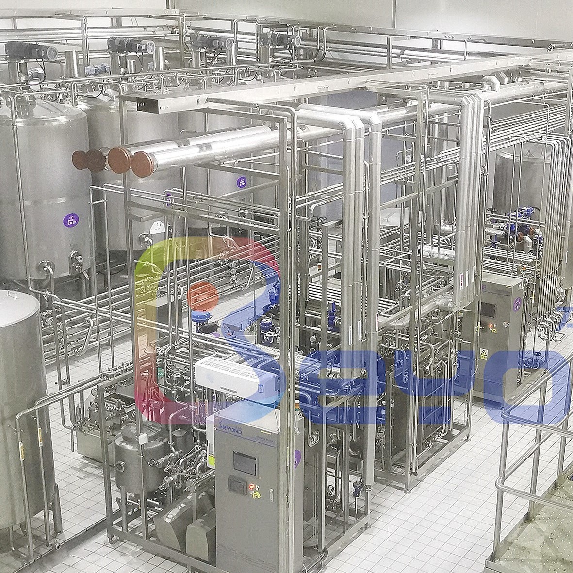 2000LPH PLC Control UHT Milk Production Line With Butter / Cheese ...